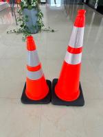 China 70CM Bell mouth PVC Road Cone Traffic Safety Flexible Cone for sale