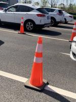 China BEIJING ROADSAFE Orange cone 90cm Factory Cheap Price PVC Warning Road Safety Traffic Cones Reflective Safety Cones Black Base 36inch for sale
