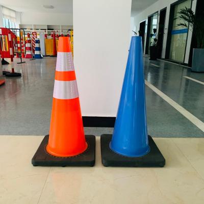 China Orange Traffic Cone PVC Material 75cm Height with Reflective Film for Road Safety and Work Area Protection Applications for sale