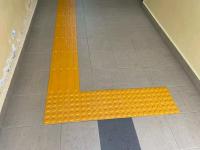 China 300x300mm PVC TPU Adhesive High quality Road Stud Road Tactile Mat Tiles Plastic Tactile Indicator Tiles for sale