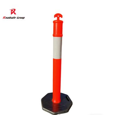 China Delineators Barriers 1100MM T-Top PU Black Base Traffic Beijing ROADSAFE Delineator Warning Road Barrier Warning Post for sale