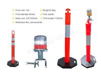 China Delineators Barriers 1100MM T-Top PU Black Base Traffic Beijing ROADSAFE Delineator Warning Road Barrier Warning Post for sale