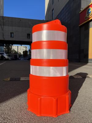 China ROADSAFE Hot selling PE Traffic Drum Crash Barrels Road Safety Reflective Warning Barrel for sale
