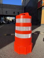 China Orange 4.75KG PE Traffic Drum Crash Barrels Road Safety Barrel Warning Reflective Barrier Road Working 100cm Barricade for sale
