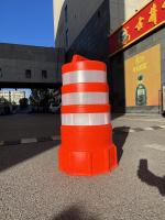 China Orange 4.75KG PE Traffic Drum Crash Barrels Road Safety Barrel Warning Reflective Barrier Road Working 100cm Barricade for sale