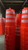 China Orange 4.75KG PE Traffic Drum Crash Barrels Road Safety Barrel Warning Reflective Barrier Road Working 100cm Barricade for sale