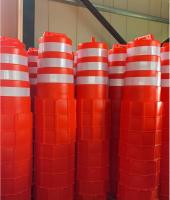 China Orange 4.75KG PE Traffic Drum Crash Barrels Road Safety Barrel Warning Reflective Barrier Road Working 100cm Barricade for sale