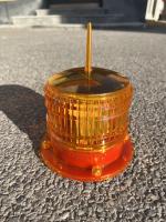 China Rechargeable Solar Flashing Warning Light, Ø150mm × H180mm Magnetic LED Barricade Light for Traffic & Marine Safety for sale