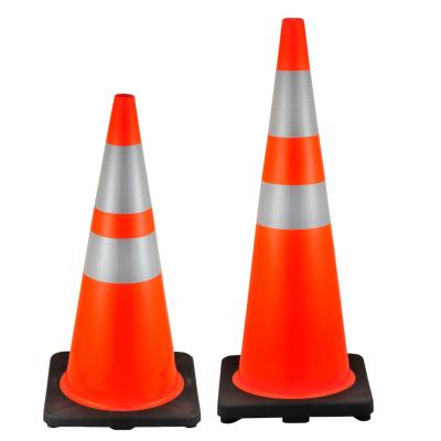 China PVC Traffic Cone Featuring Orange Color and Common Grade Reflective Film with 75cm Height Suitable for Traffic Management for sale