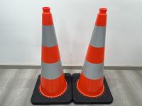 China 75cm Orange PVC Traffic Cone with Reflective Film for Road Safety Construction and Work Zone Traffic Delineation Purposes for sale