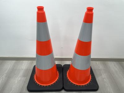 China 75cm Orange PVC Traffic Cone with Reflective Film for Road Safety Construction and Work Zone Traffic Delineation Purposes for sale