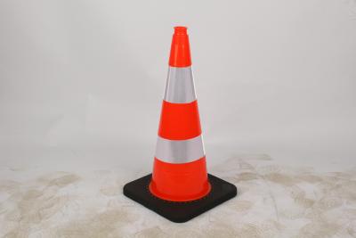 China High Visibility Traffic Cone 75cm Orange PVC with Reflective Film Perfect for Traffic Control and Road Safety Management for sale
