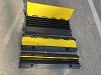 China L900*W500*H50mm PP Rubber Cable Protector Ramp Cord Cover 5 Channel Speed Hump for Road Safety 15kgs for sale