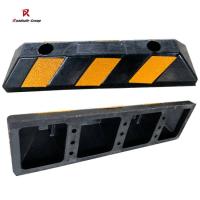China High Strength Car Speed Bump Reflective Wheel Stopper/ Car Stopper Rubber Parking Lot 55*10*15cm Ramp Hump Stoppers for sale