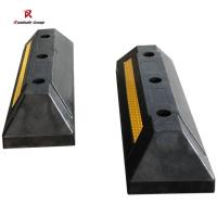 China Car Speed Bump Reflective Wheel Stopper Car Stopper Rubber Parking Lot 55*10*15cm Ramp Hump Stoppers Good quality ROADSAFE for sale