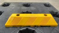 China Yellow Roadsafe Car Speed Bump Reflective Wheel Stopper Car Stop Rubber Parking Lot 55*10*15cm Ramp Hump Stopper for sale