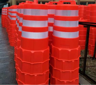 China Peru Market Plastic Traffic Safety Drum Construction Road Crash Traffic Barrels for sale