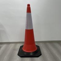 China Wholesale 100cm Reflective PE Traffic Cone with Plastic Lifting Ring Roadblock Traffic Warning Product Road Work Cones 50cm 75cm 100cm Traffic Cones Rubber Base PE Traffic Safety Cone for sale
