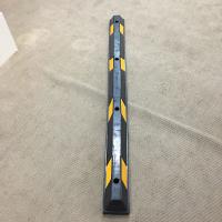 China 183cm Long Size 14kgs Yellow Rubber Reflective Tape Speed Bump Car Wheel Stopper Parking Lot Block for sale