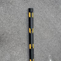 China 183cm Long Size 14kgs Yellow Rubber Reflective Tape Speed Bump Car Wheel Stopper Parking Lot Block for sale