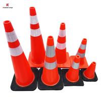 China Wholesale Conos De Trafico PVC Rubber Traffic Cone for Road Safety Cones with Reflective Collars PVC Traffic Cone Barricade Road Barriers Reflective 75cm Height Black Water-Filled Anti-Collision for sale