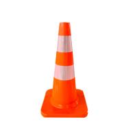 China 100% 45cm 1.05kgs Virgin PVC Traffic Cone for Traffic Management Flexible Orange Green and High Visibility for sale