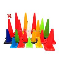 China 100% 45cm 1.05kgs Virgin PVC Traffic Cone for Traffic Management Flexible Orange Green and High Visibility for sale