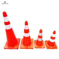 China 100% 45cm 1.05kgs Virgin PVC Traffic Cone for Traffic Management Flexible Orange Green and High Visibility for sale
