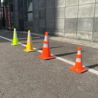 China 100% 45cm 1.05kgs Virgin PVC Traffic Cone for Traffic Management Flexible Orange Green and High Visibility for sale