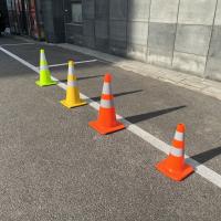 China 100% 45cm 1.05kgs Virgin PVC Traffic Cone for Traffic Management Flexible Orange Green and High Visibility for sale