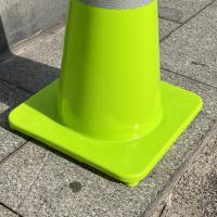 China PVC 28inch 1.8kg 70cm Green Yellow Safety Barrier Cones For Traffic Control 700mm  Road Safety Barrier for sale