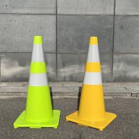 China PVC 28inch 1.8kg 70cm Green Yellow Safety Barrier Cones For Traffic Control 700mm  Road Safety Barrier for sale