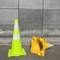 China PVC 28inch 1.8kg 70cm Green Yellow Safety Barrier Cones For Traffic Control 700mm  Road Safety Barrier for sale