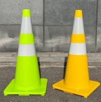 China PVC 28inch 1.8kg 70cm Green Yellow Safety Barrier Cones For Traffic Control 700mm  Road Safety Barrier for sale