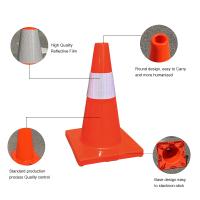 China 100% 45cm 1.05kgs Virgin PVC Traffic Cone for Traffic Management Flexible Orange Green and High Visibility for sale