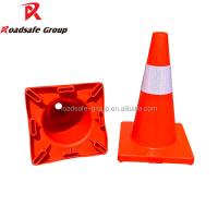 China 100% 45cm 1.05kgs Virgin PVC Traffic Cone for Traffic Management Flexible Orange Green and High Visibility for sale