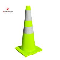 China PVC 28inch 1.8kg 70cm Green Yellow Safety Barrier Cones For Traffic Control 700mm  Road Safety Barrier for sale