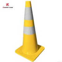 China PVC 28inch 1.8kg 70cm  Yellow Safety Barrier Cones For Traffic Control 700mm  Reflective Warning Road Safety Barrier for sale