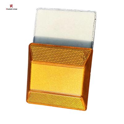 China Road Stud Amber PC 20tons High Resistance Good Visibility Reflective Raised Markers ABS Road Stud LOGO Customs with Sand Studs for sale