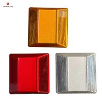 China Road Stud Amber PC 20tons High Resistance Good Visibility Reflective Raised Markers ABS Road Stud LOGO Customs with Sand Studs for sale