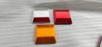 China Road Stud Amber PC 20tons High Resistance Good Visibility Reflective Raised Markers ABS Road Stud LOGO Customs with Sand Studs for sale