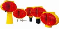 China ROADSAFE JSD11 Dual-Color Red/Blue Flashing LED Solar Traffic Warning Lamp – Double-Sided Safety Barricade Light for sale