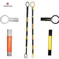 China Extendable 130-213cm Retractable Barrier Pole with PVC/ABS Material and Black&Yellow Color for Traffic Safety for sale