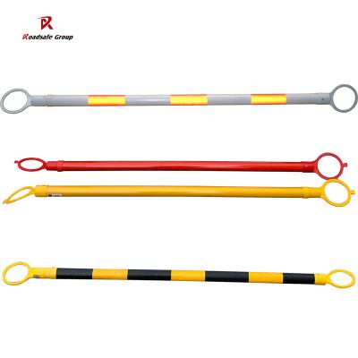 China 2.2meters Traffic Cone Tail Pole Connector PVC Collapsible Retractable Traffic Cone Bar White Reflector Delineator Post for sale