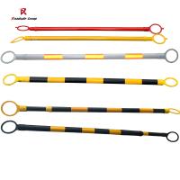China Extendable 130-213cm Retractable Barrier Pole with PVC/ABS Material and Black&Yellow Color for Traffic Safety for sale