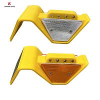 China Thailand Solar 8 LED Light Guardrail Trapezoid Solar Delineator Post Traffic 95*95*260mm Highway Guardrail Reflector for sale