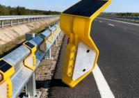 China Thailand Solar 8 LED Light Guardrail Trapezoid Solar Delineator Post Traffic 95*95*260mm Highway Guardrail Reflector for sale