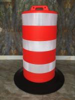 China JST Barriers 1100mm South American 15kgs Traffic Drum Barrels RED Crash Safety Traffic Barrel Road Orange Barrier Heavy Duty for sale