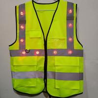 China Safety Reflective Jacket LED Light-Up Safety Vest with Reflective Strips – Ideal for Runners, Workers & Cyclists Vests for sale
