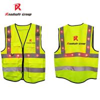 China Safety Reflective Jacket LED Light-Up Safety Vest with Reflective Strips – Ideal for Runners, Workers & Cyclists Vests for sale